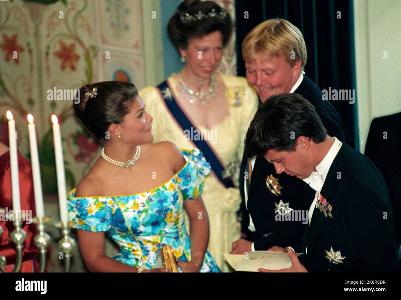 Oslo 199308: Royal silver wedding. The Norwegian royal couple, Queen Sonja and King Harald ...