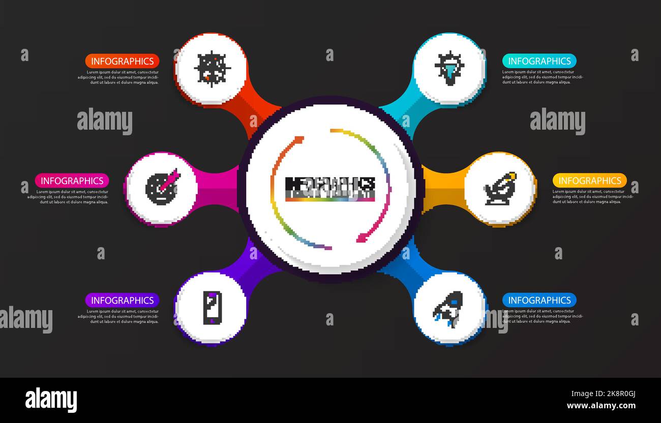 Circle Infographics Business Template For Diagram Vector Illustration