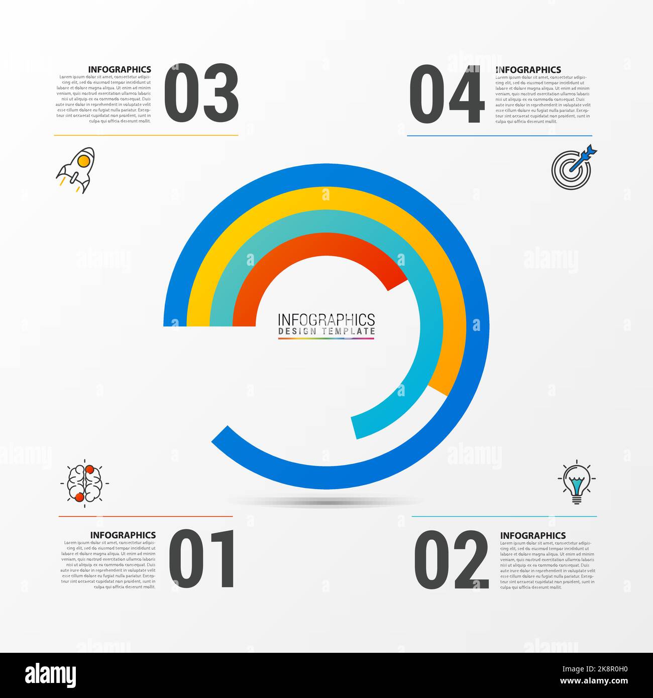 Business infographic template with 4 steps. Vector illustration Stock ...