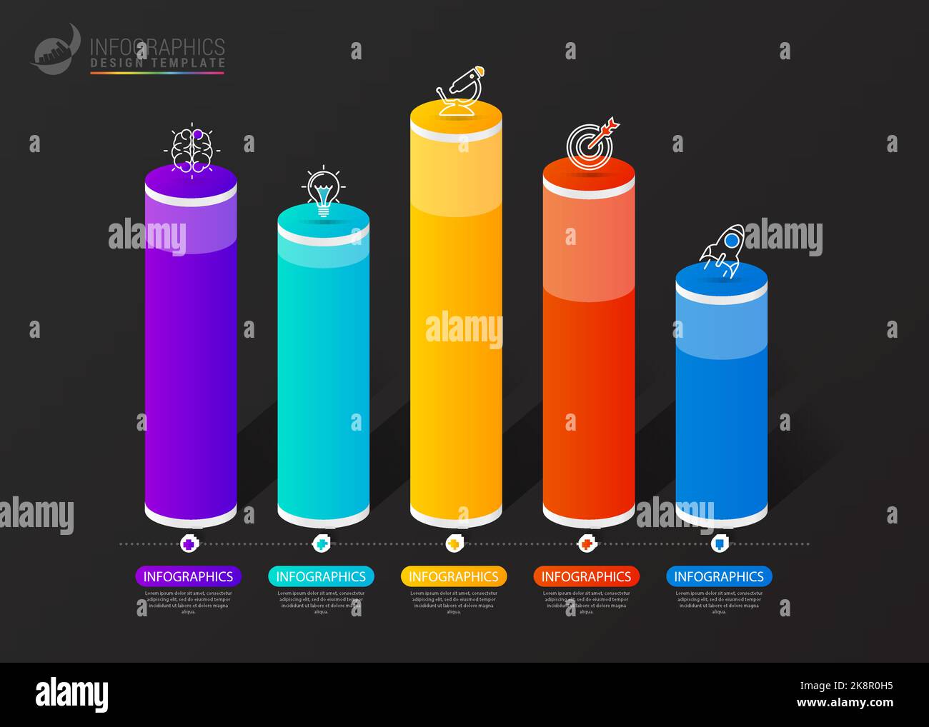 Infographic design template. Columns and percents. Vector illustration ...