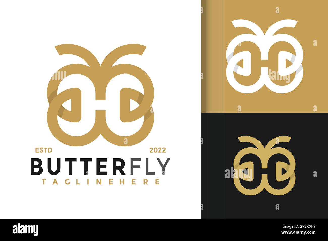 A digital render of an abstract butterfly company logo design with ...