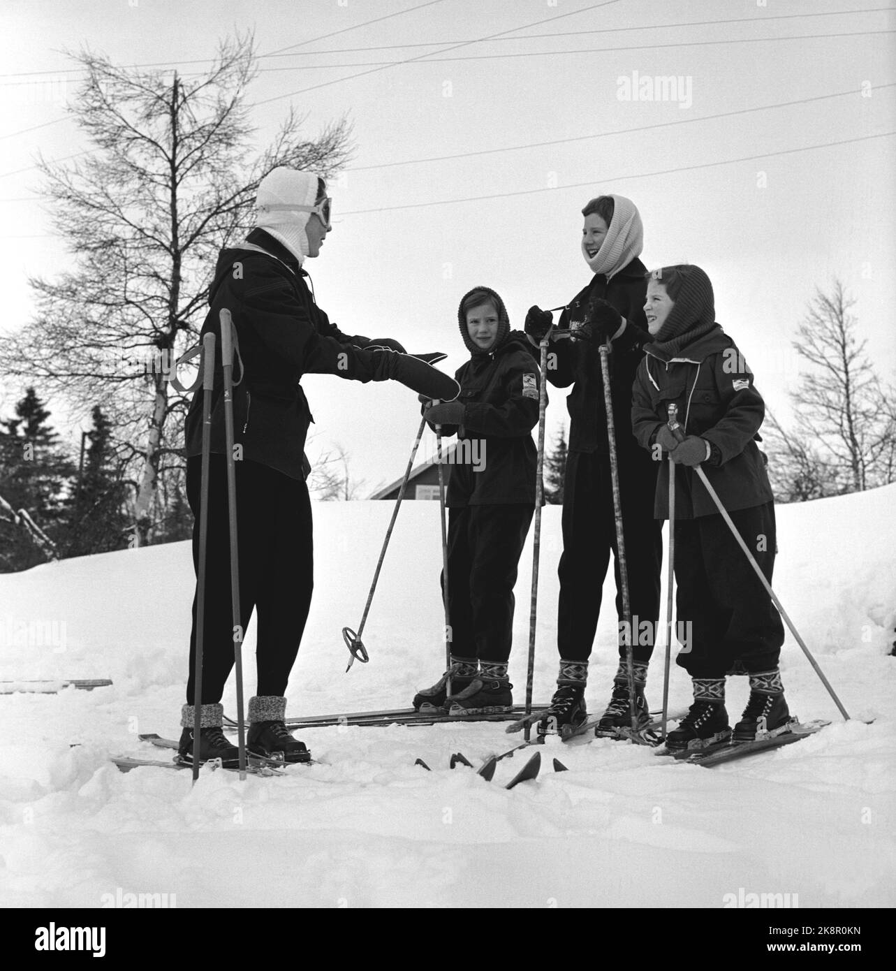 Gausdal 1955 - Queen Ingrid of Denmark on a private winter holiday in ...