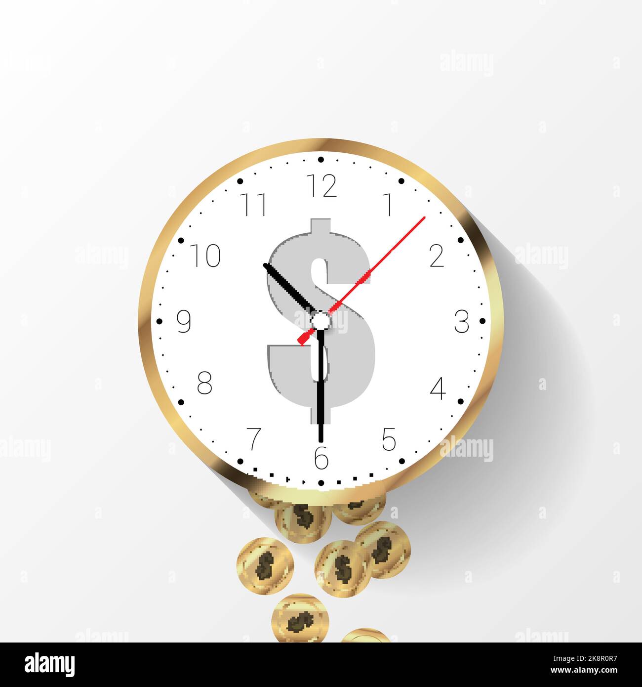 Time is money concept. Money saving. Time management. Vector ...