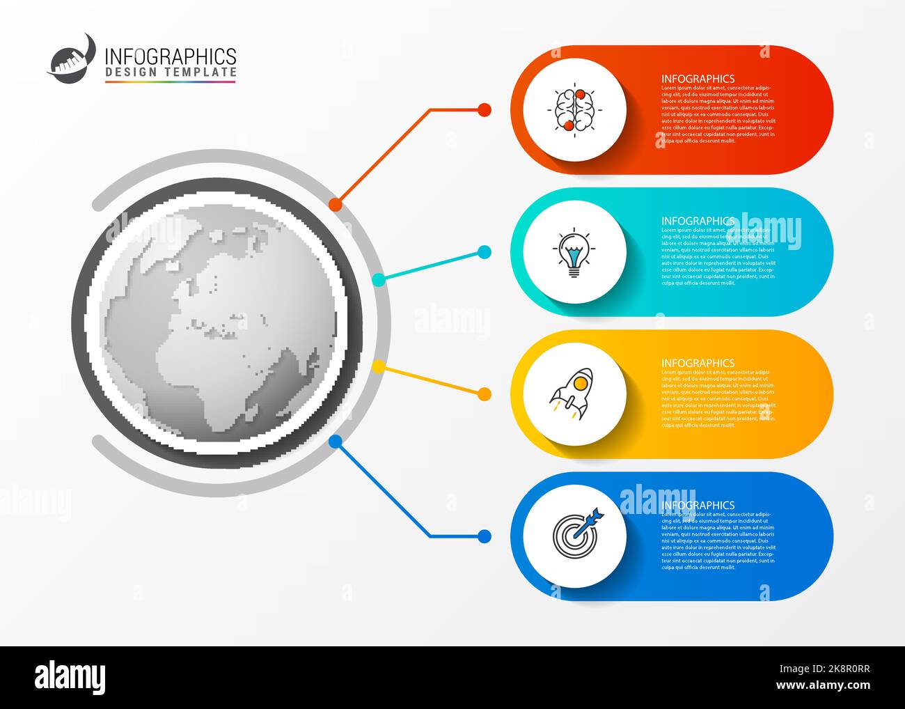 Infographic template with four steps. Business concept. Vector ...