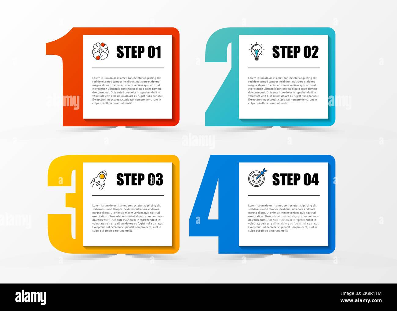 Infographic design template with 4 steps. Vector illustration Stock ...