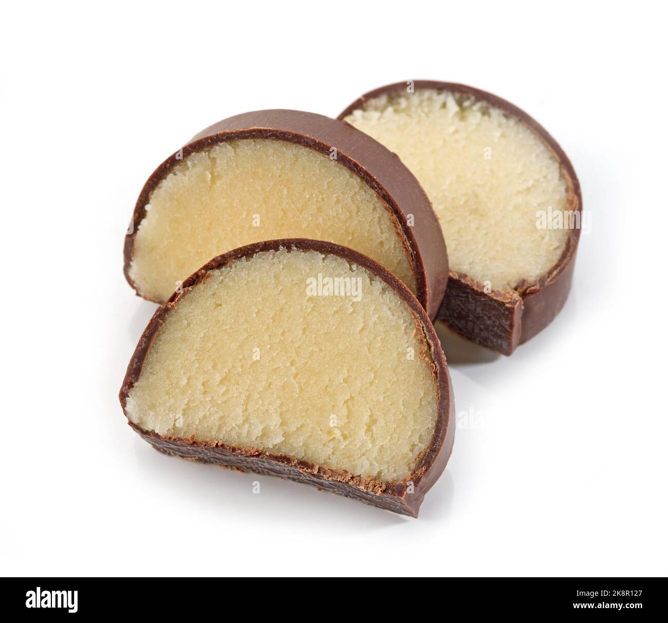 marzipan pieces isolated on white background Stock Photo - Alamy
