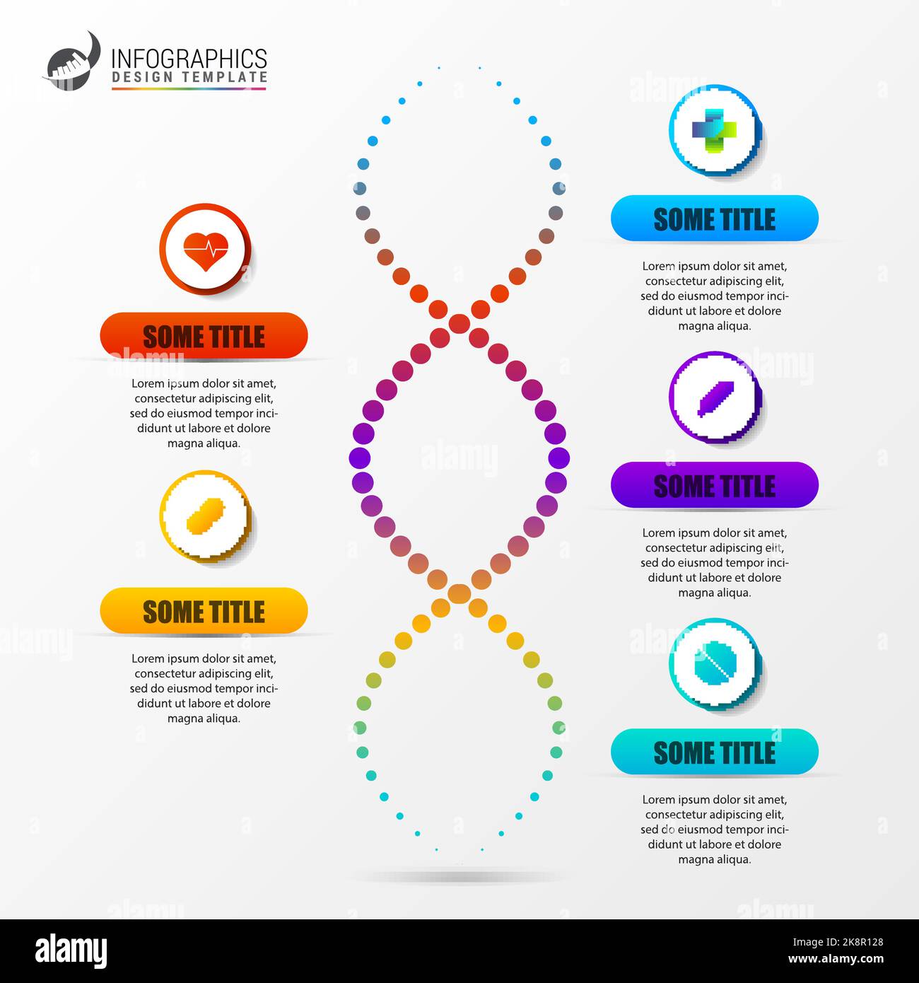 Infographic template with DNA structure. Science concept. Vector ...