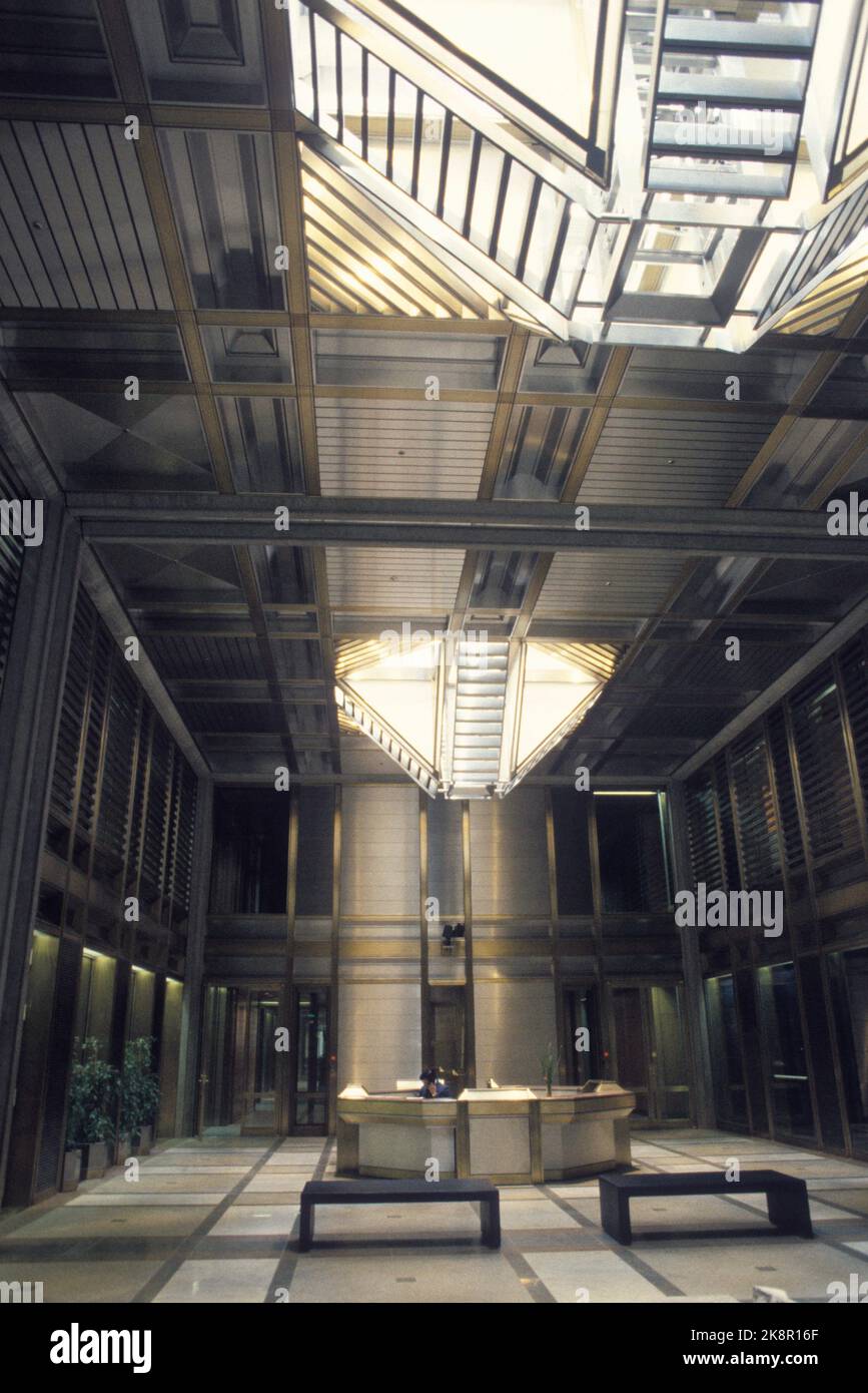 Oslo 19861008. Norges Bank Nybygg is opened. It is high under the roof ...