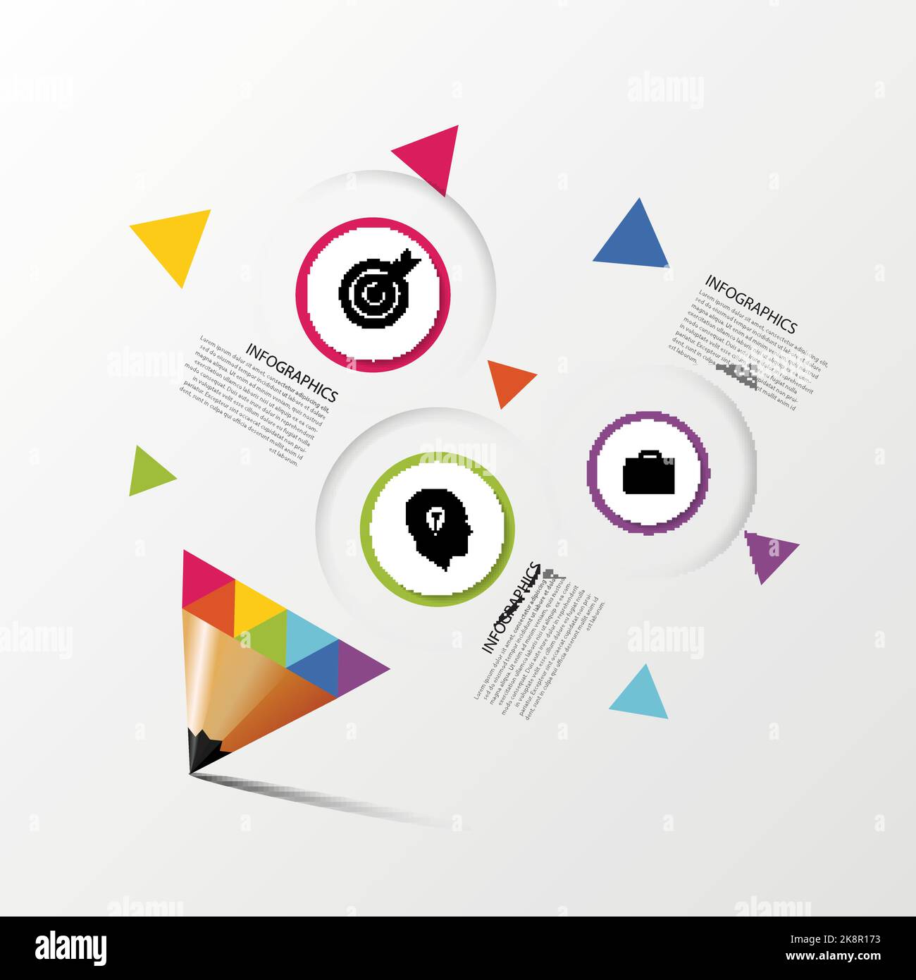 Abstract infographic design template. Colorful pencil. Vector ...