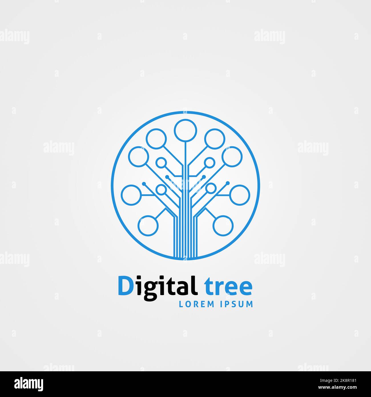 Digital tree. Technology concept. Network symbol. Vector illustration ...
