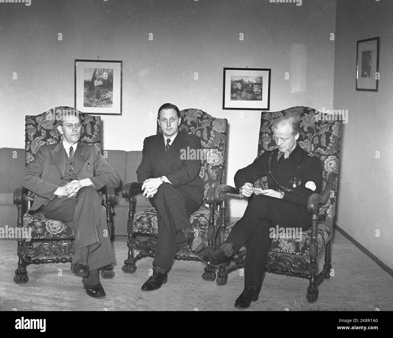 WW2 Oslo 19420325 Press Director Anders Beggerud, NRK chief Dr. Eyvind ...