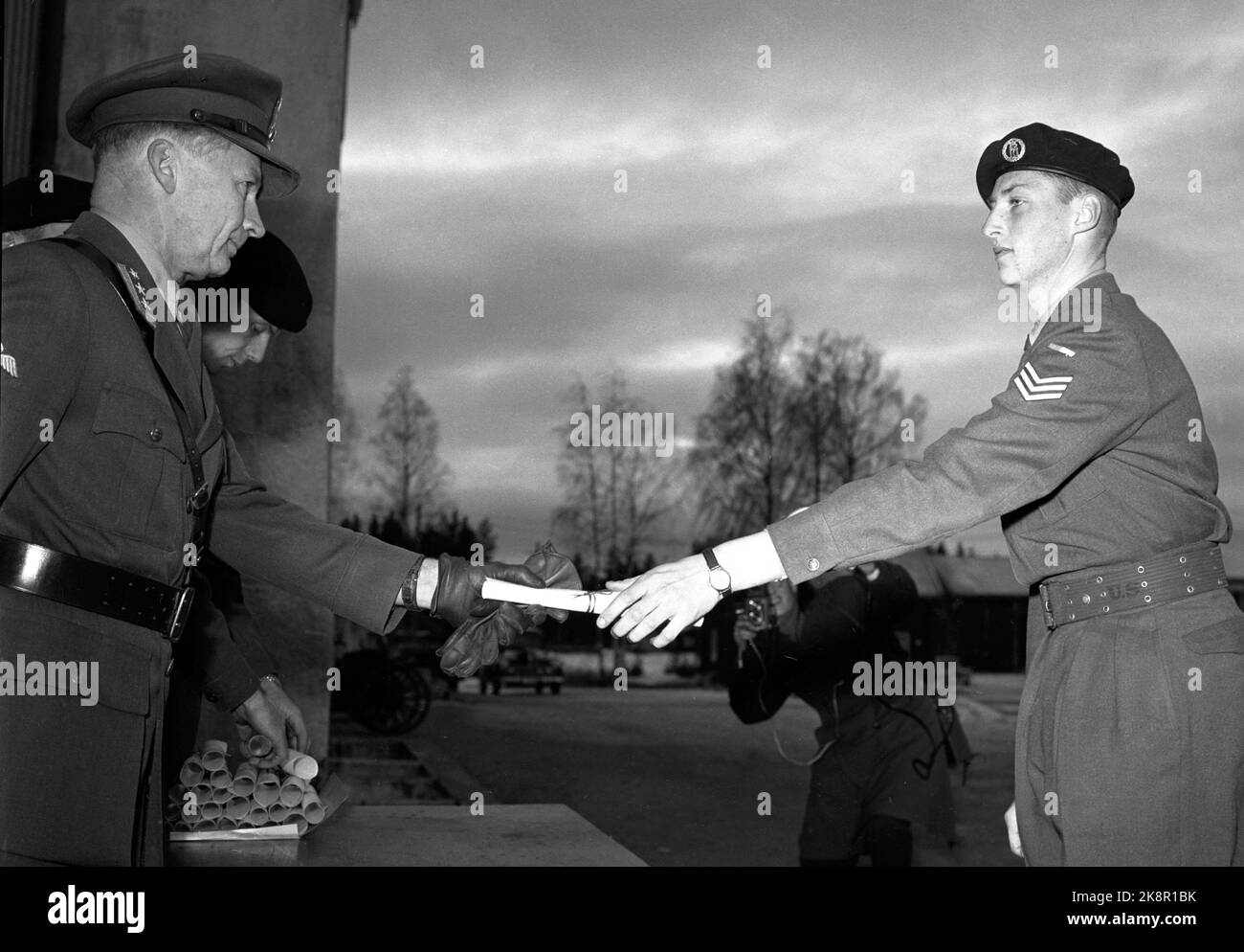 Trandum 19561218 prince harald is appointed sergeant at trandum Black ...