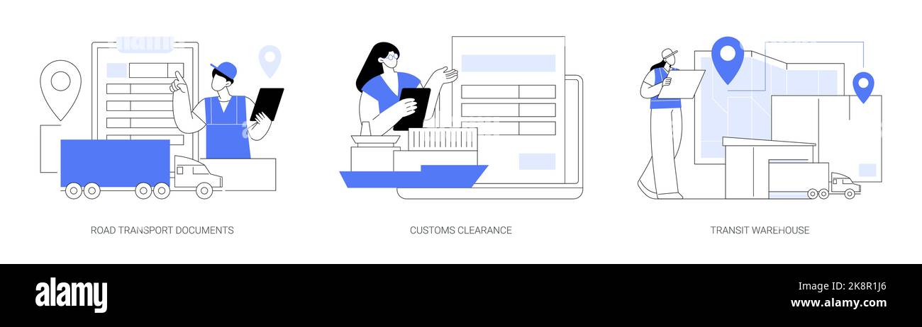 International transportation abstract concept vector illustrations ...