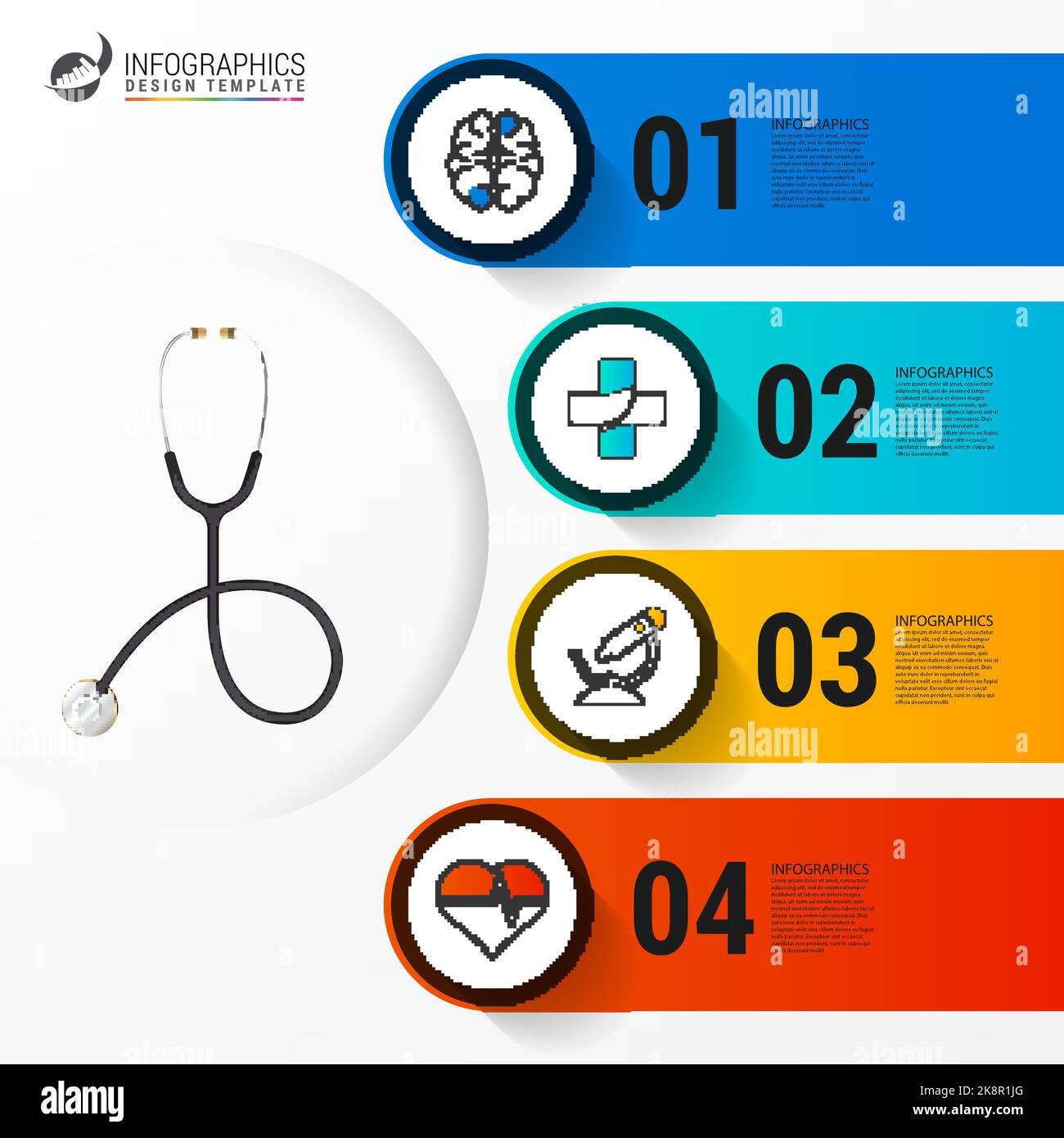 Medical And Health infographics. Modern design template. Vector ...