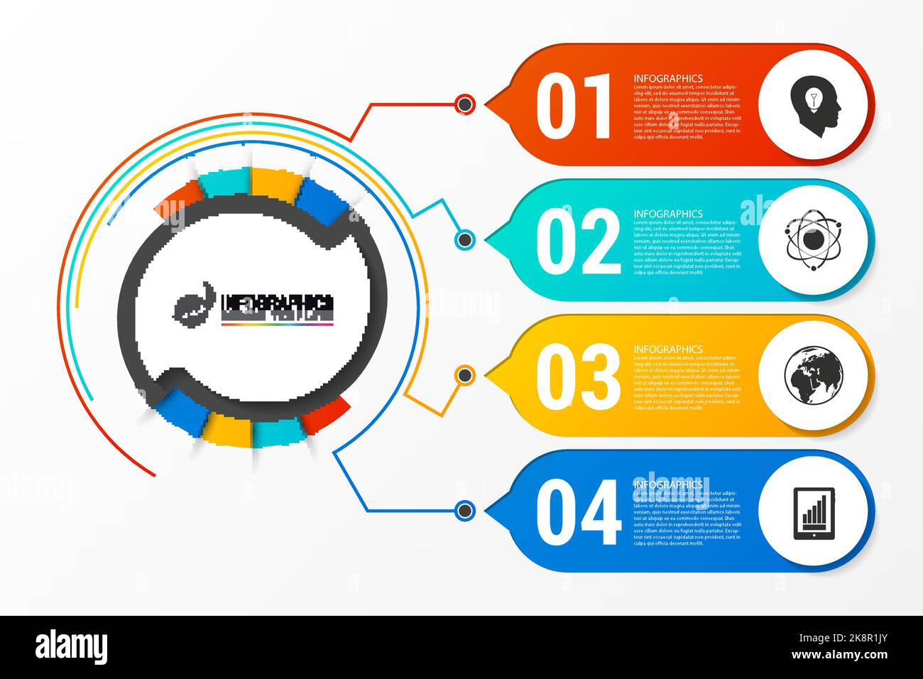 Infographic report template Business concept with 4 steps. Vector ...