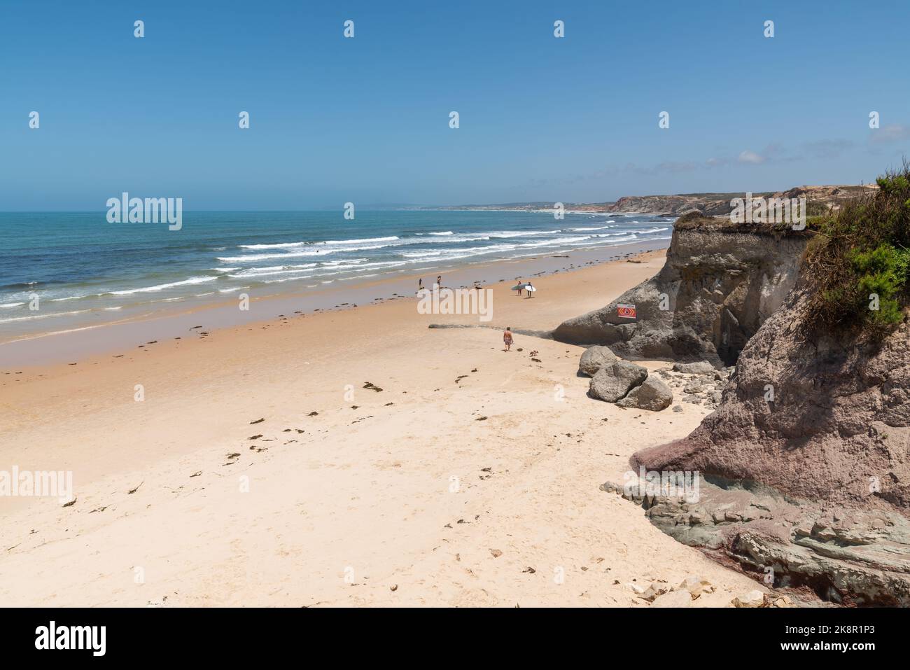 A beautiful view of Baleal Norte beach in Peniche and Leiria district ...