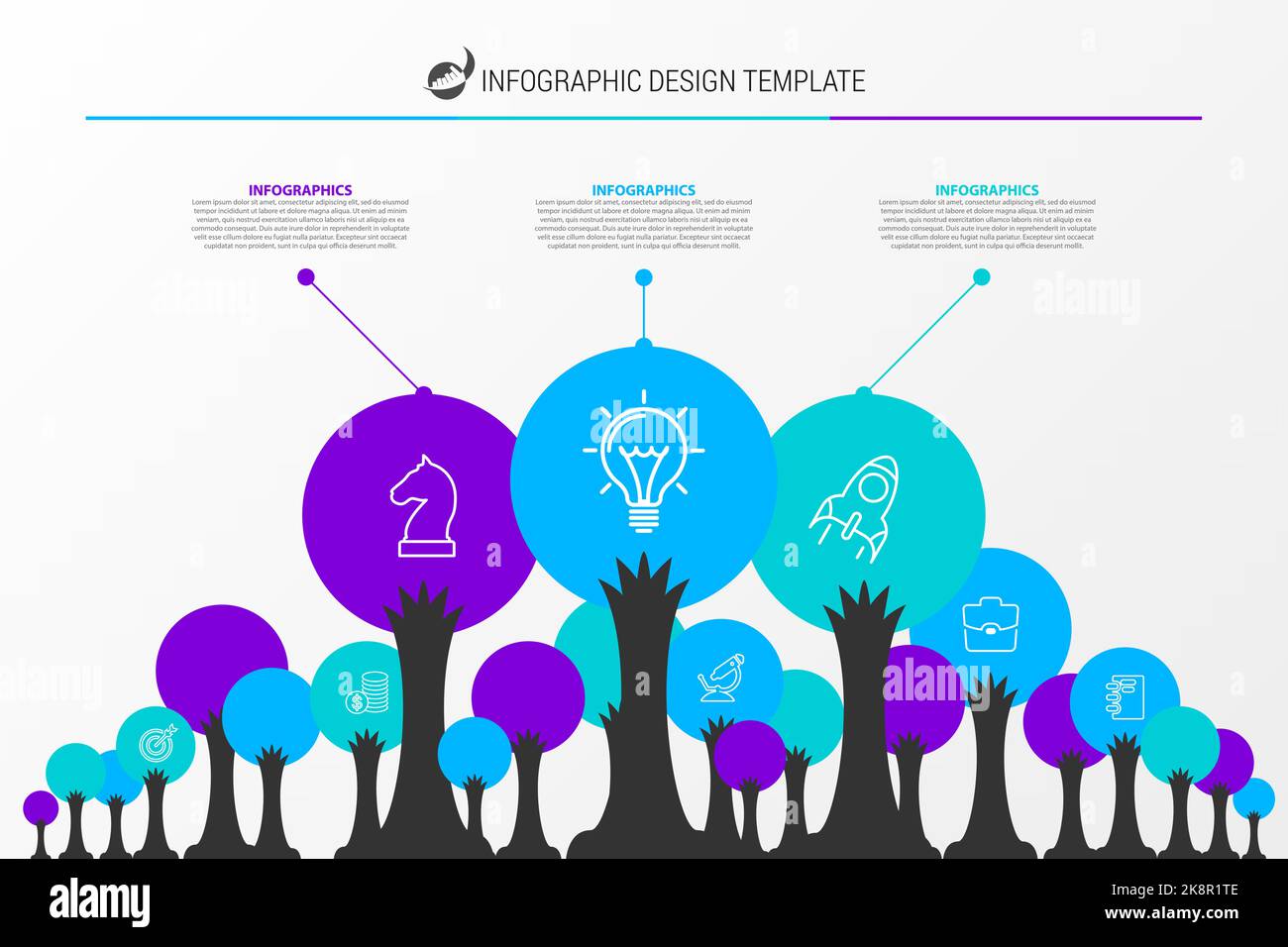 Infographic design template with forest. Tree. Vector illustration ...