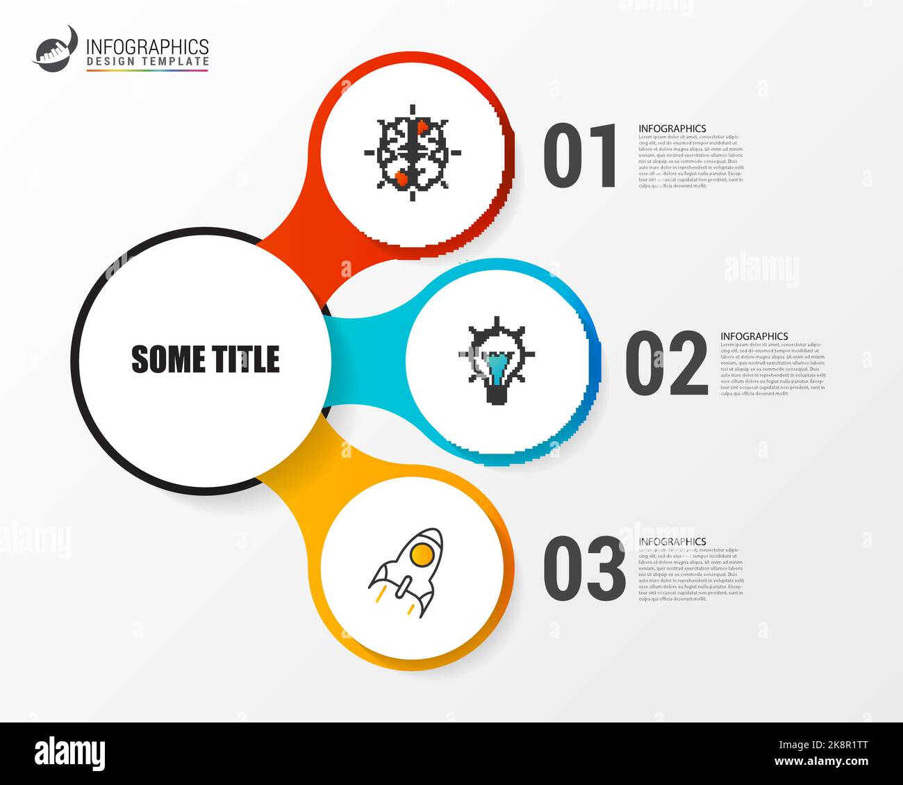 Infographic design template with 3 steps. Vector illustration Stock ...