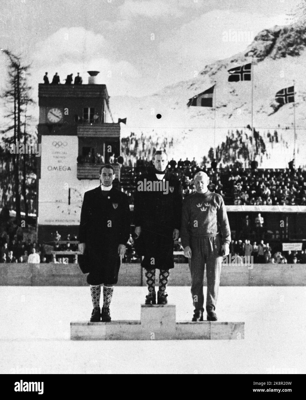 Olympic winter games in st moritz 1948 skating hi-res stock photography ...