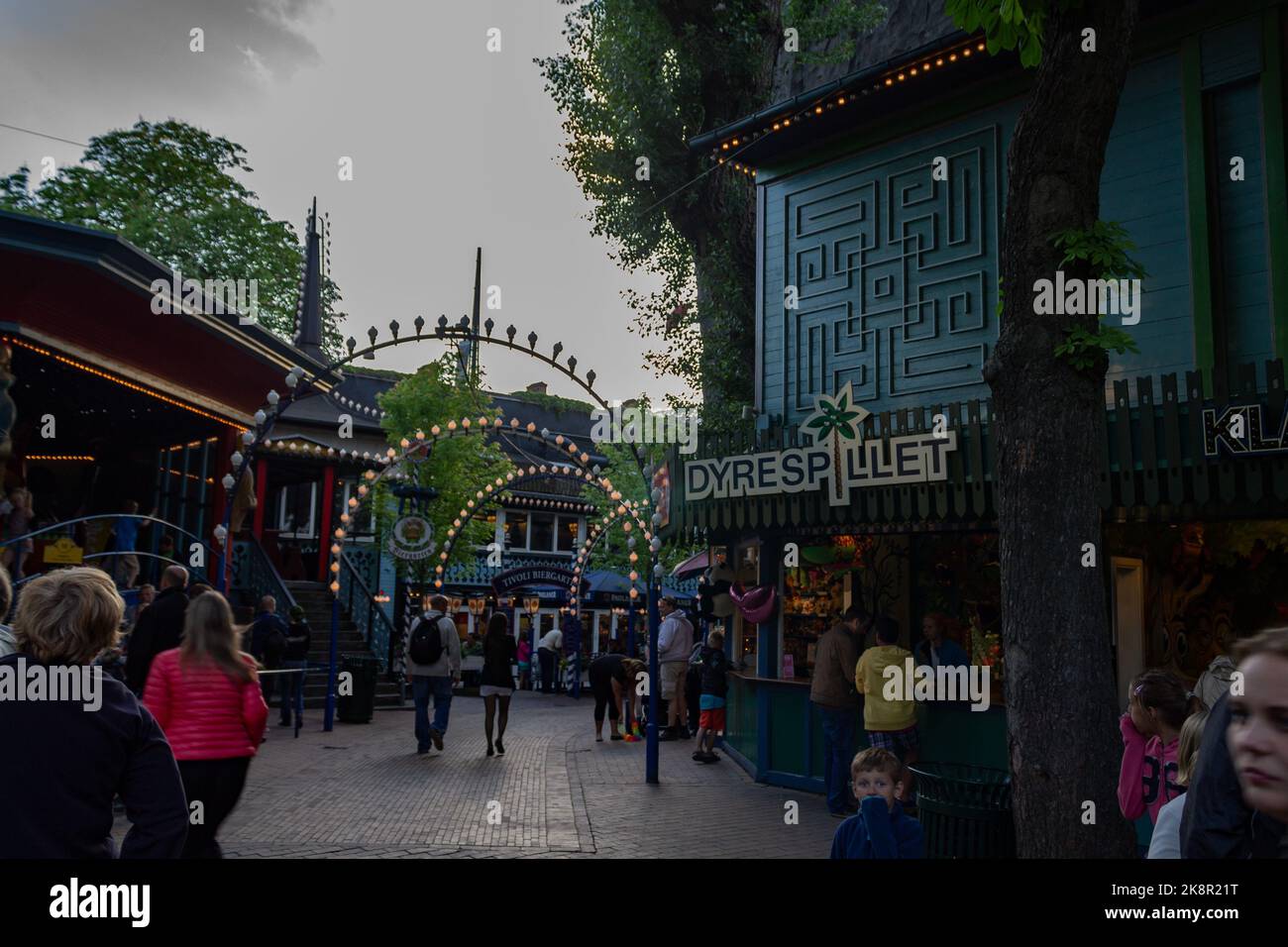 The people in Tivoli Gardens amusement park. Copenhagen, Denmark Stock ...
