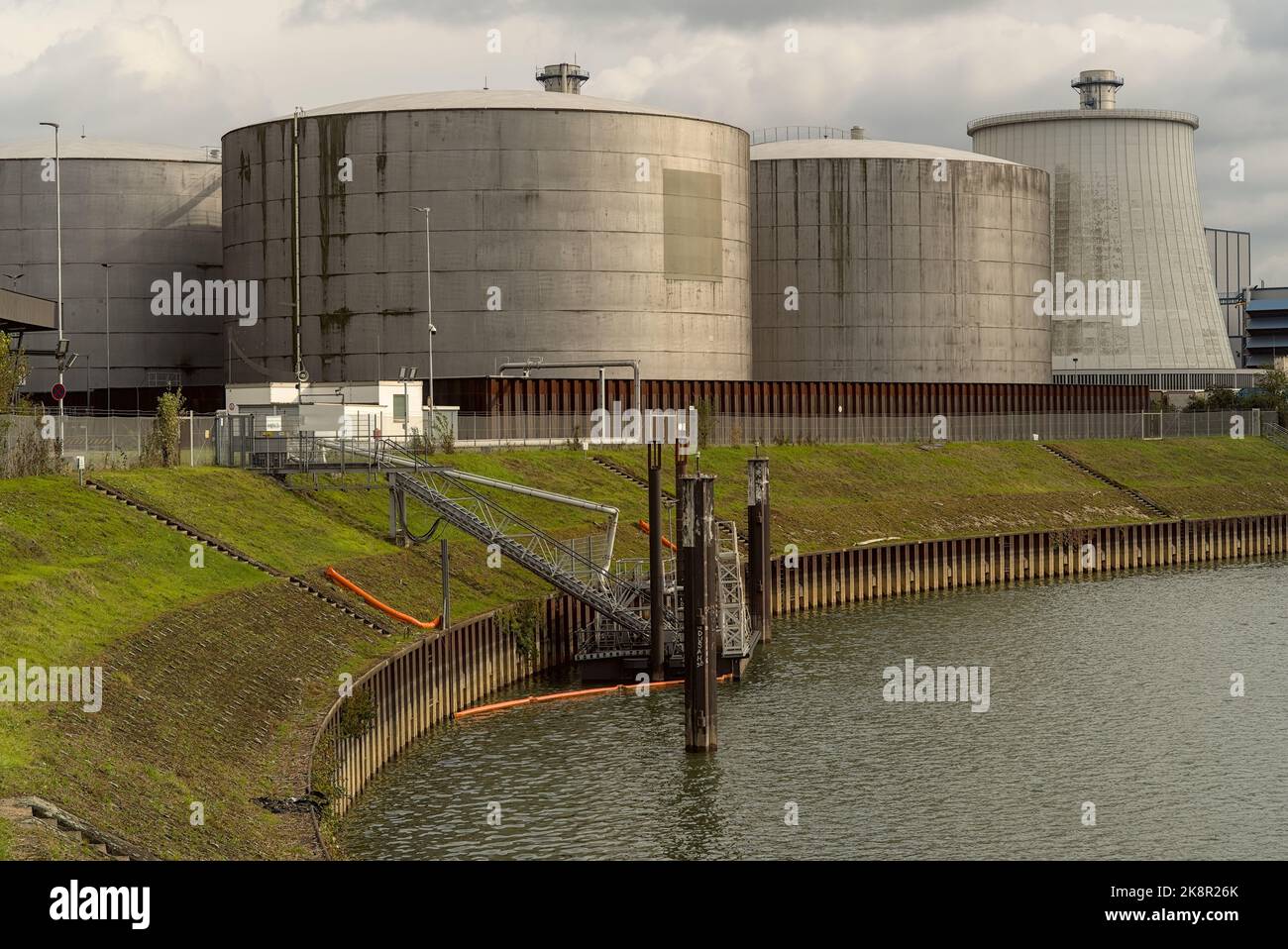 The oil tanks in Niehler Hafen container port. Cologne, Germany Stock ...