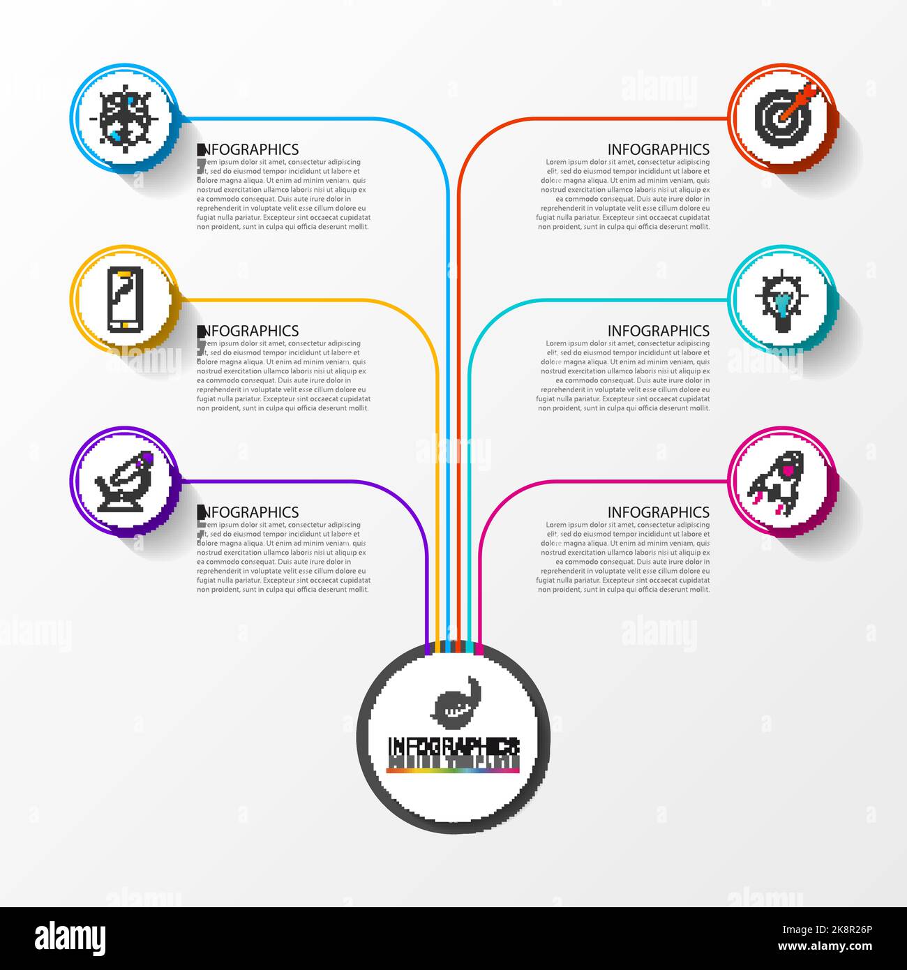 Infographic design template. Tree with icons. Vector illustration Stock ...