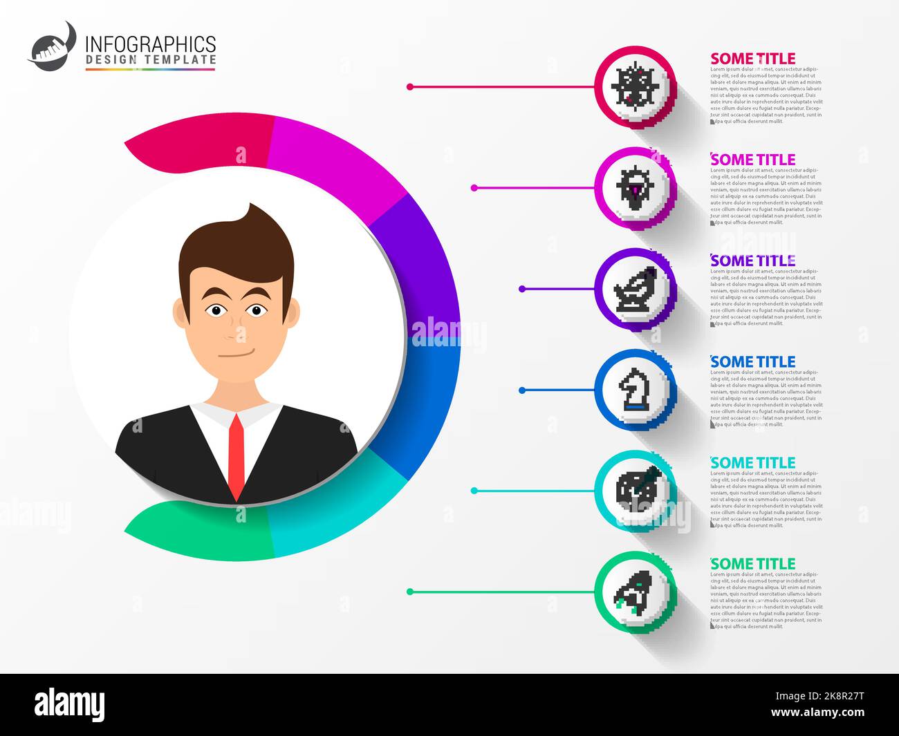 Infographic design template. Creative concept with 6 steps. Can be used for workflow layout ...