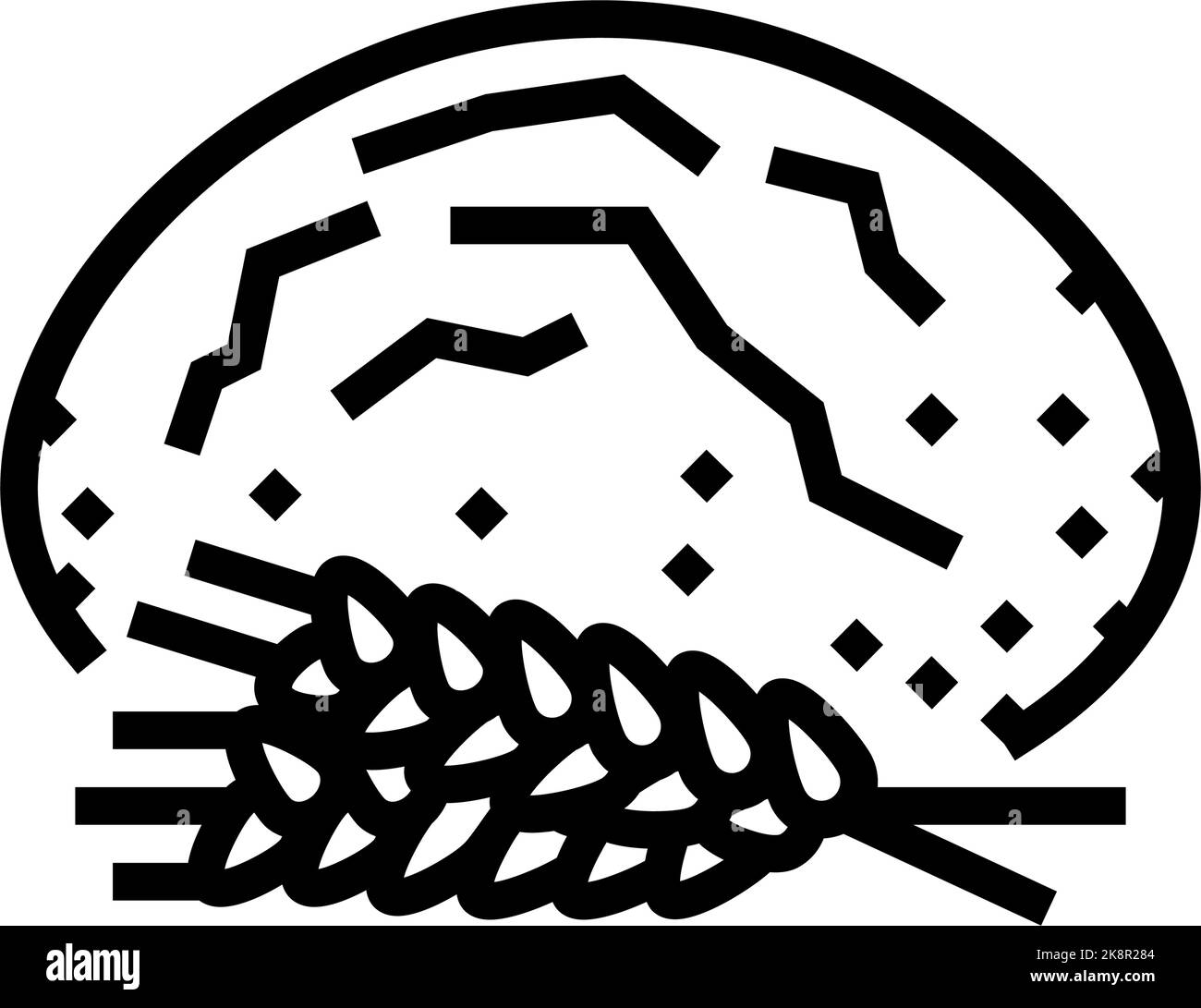 bread barley ear line icon vector illustration Stock Vector Image & Art ...