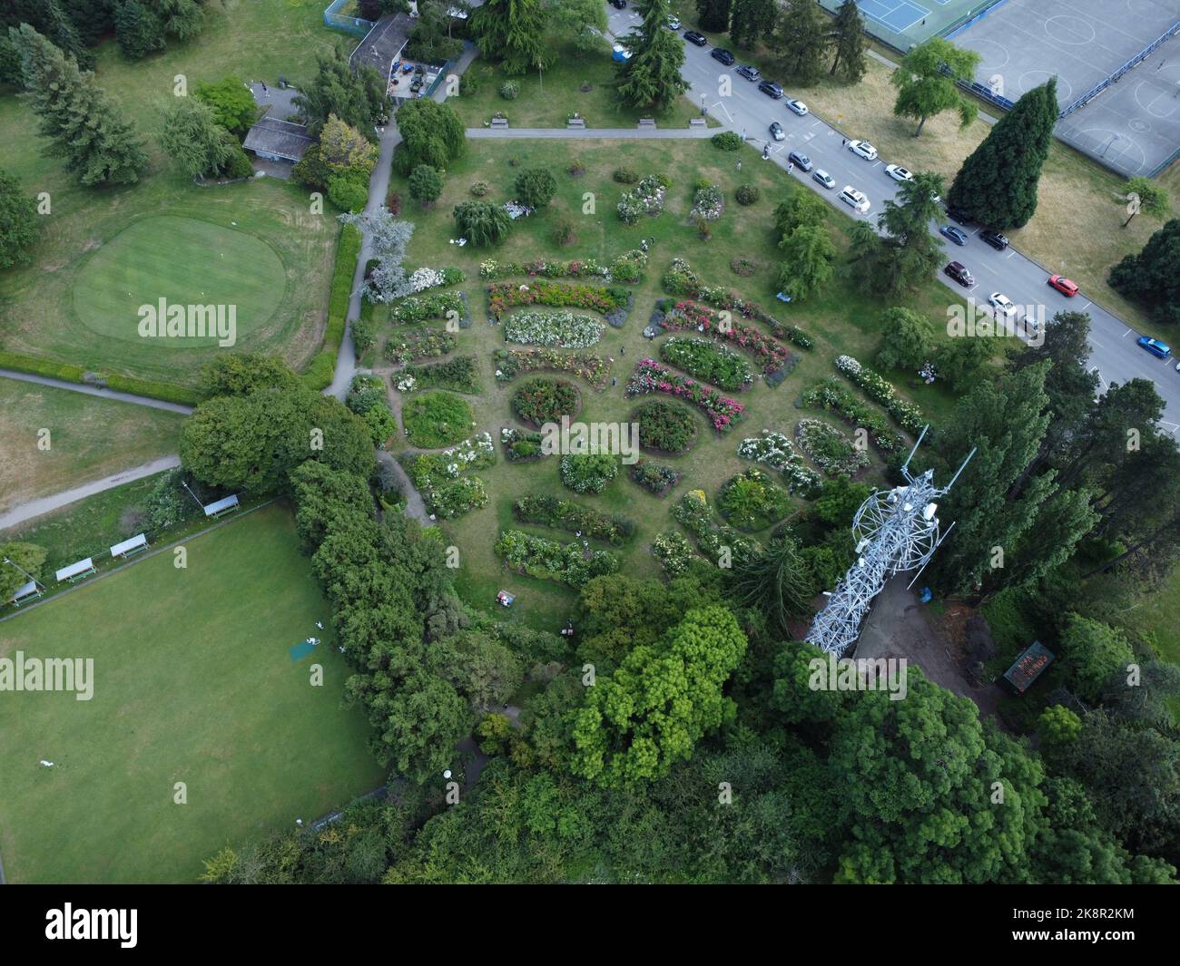 A bird's-eye view of a park in the daytime Stock Photo - Alamy