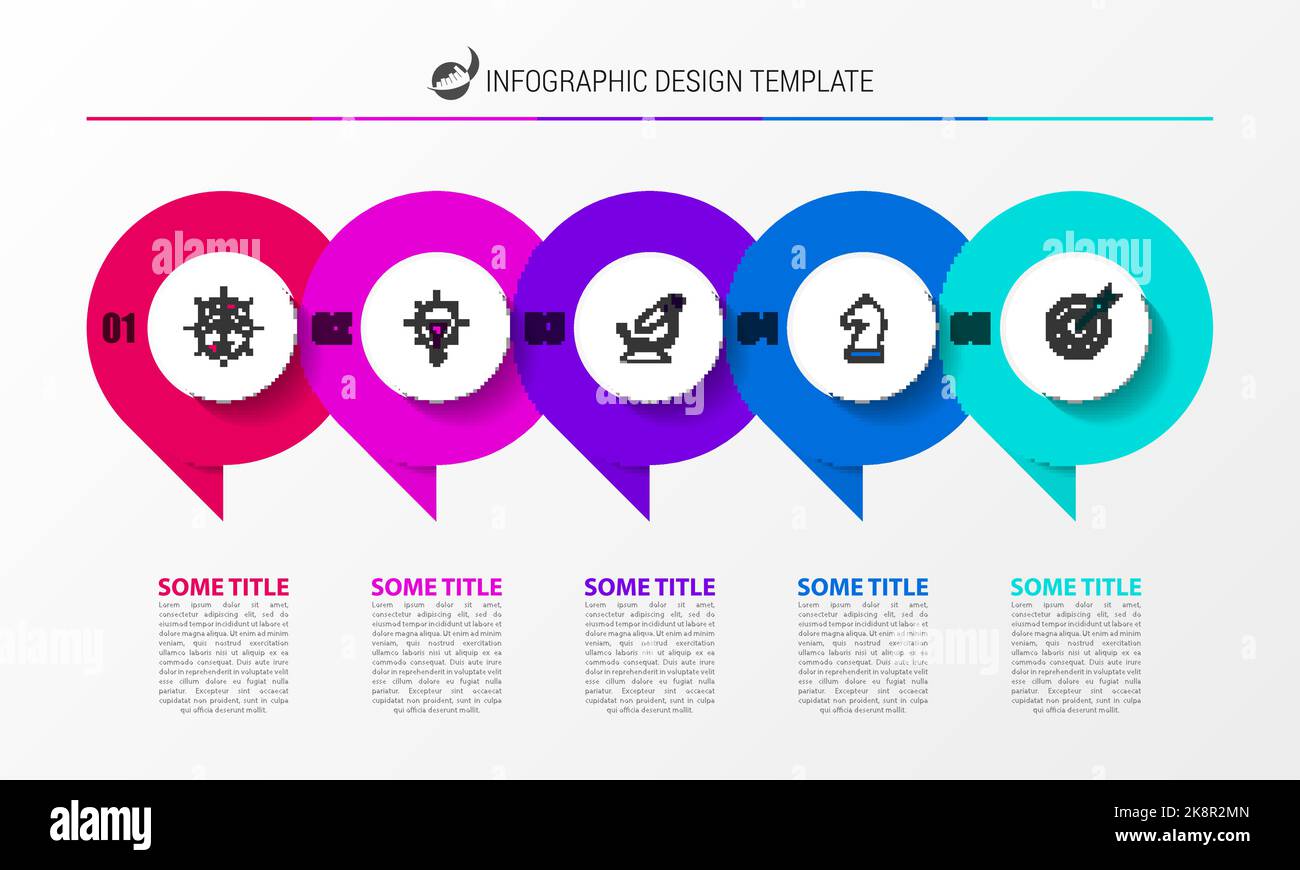 Infographic design template. Creative concept with 5 steps. Can be used ...