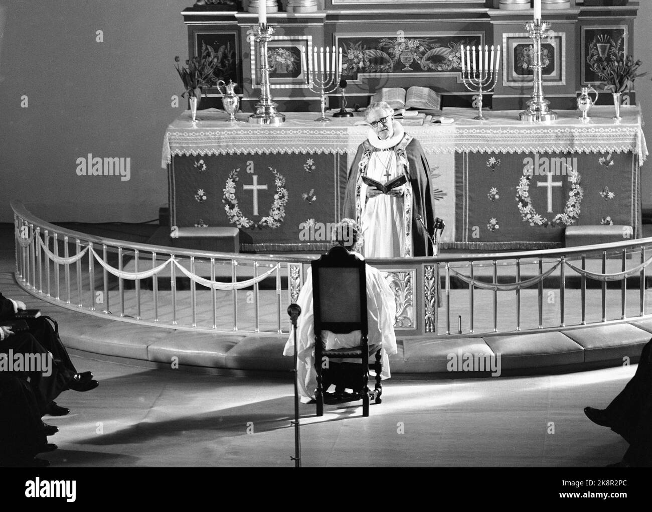 Vang church on March 19, 1961. Ingrid Bjerkås, Norway's first female ...