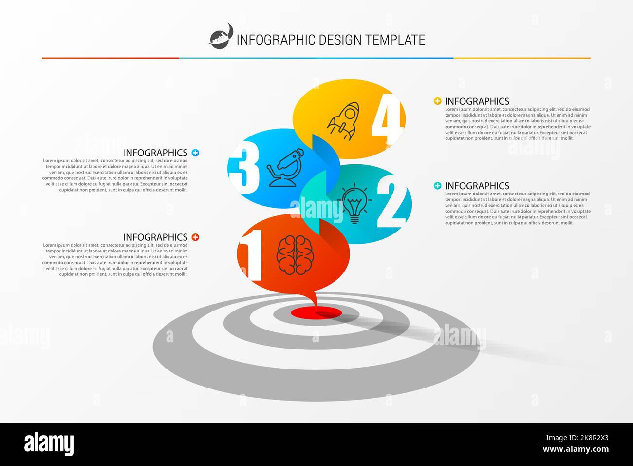 Infographic design template with target. Can be used for workflow ...