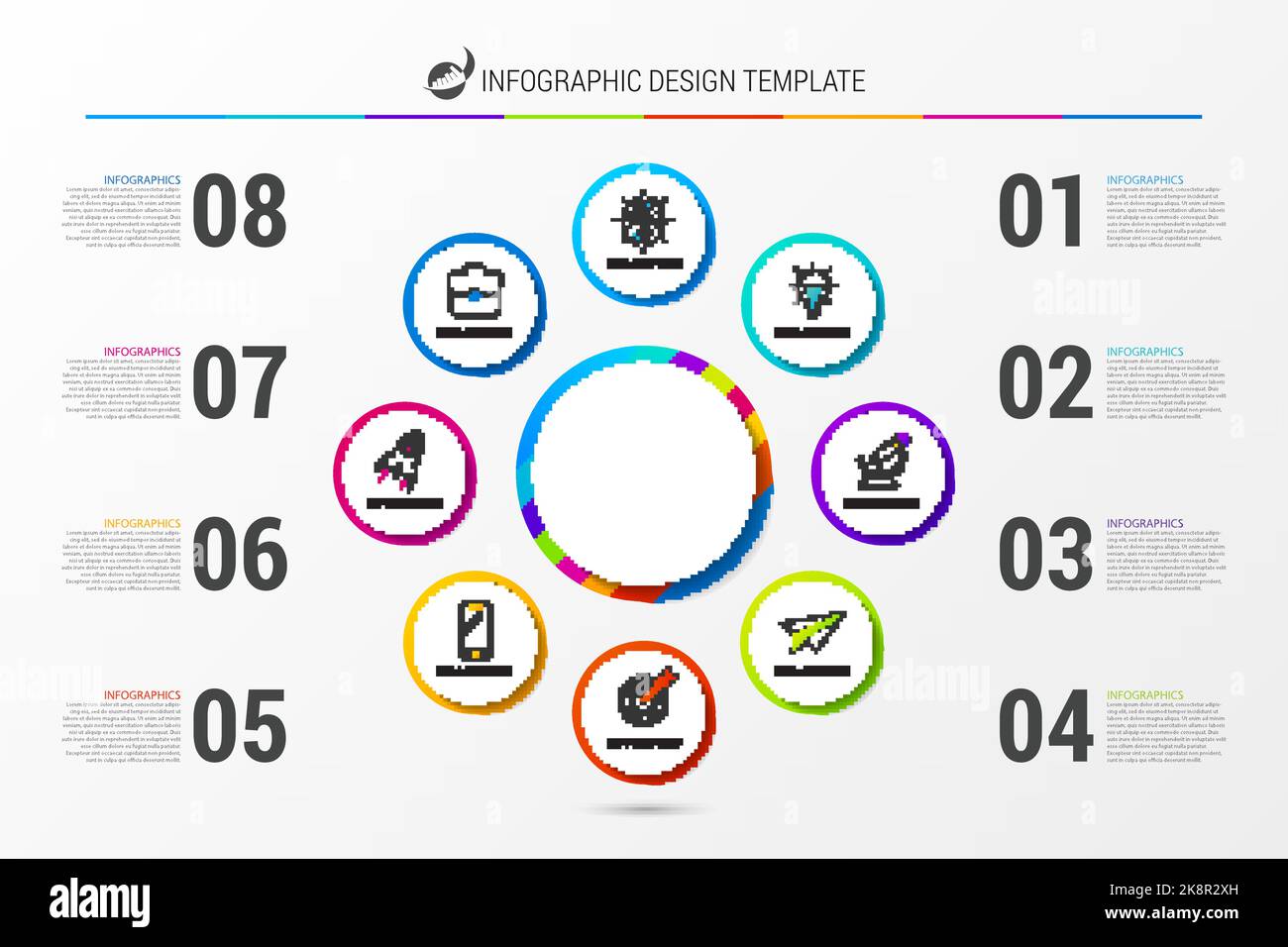 Infographic design template. Business concept with 8 steps. Vector ...