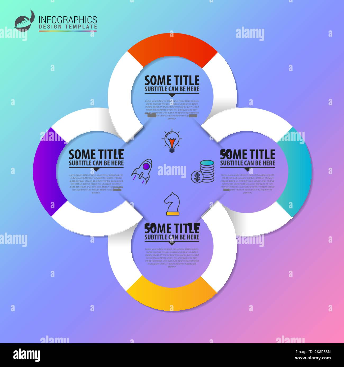 Infographic design template with four steps. Business concept. Vector ...