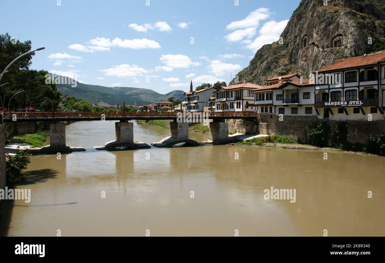 The Low Bridge in the city of Amasya in Turkey was built during the ...
