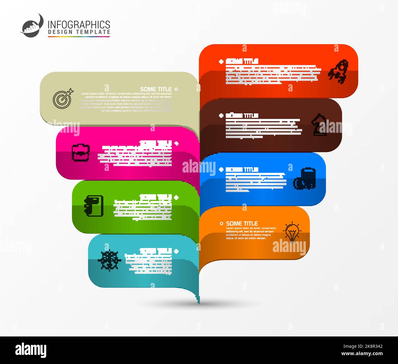 Infographic design template with 8 steps. Chart. Vector illustration ...
