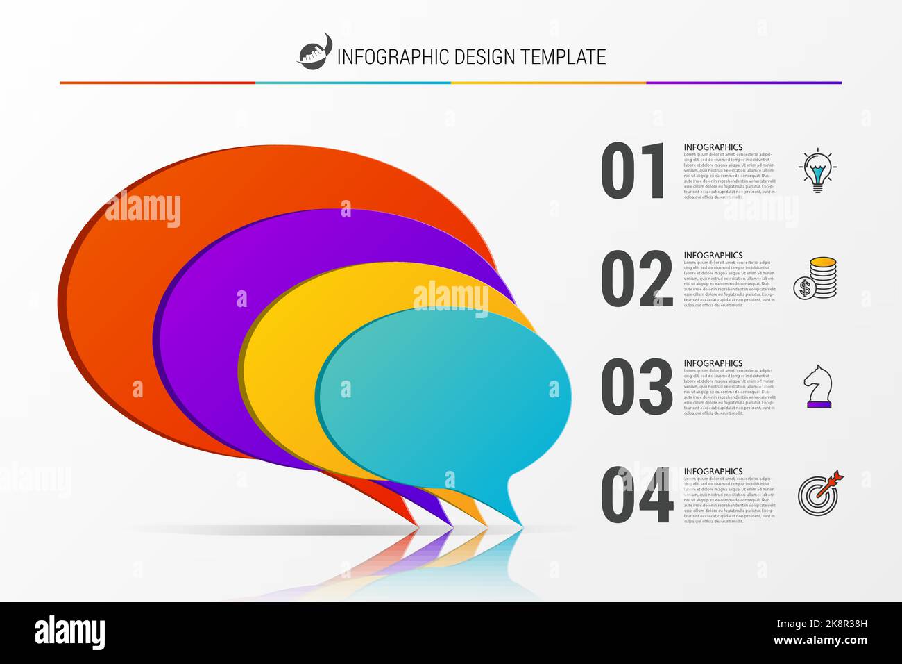 Business concept with 4 steps. Infographic design template. Vector ...