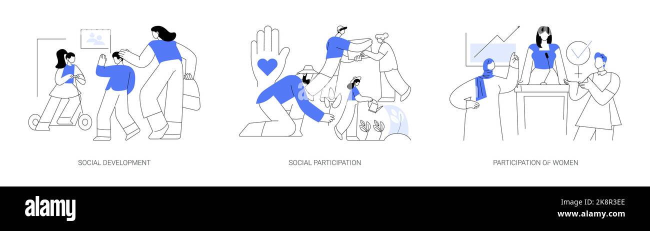 Social skills competence abstract concept vector illustrations Stock ...