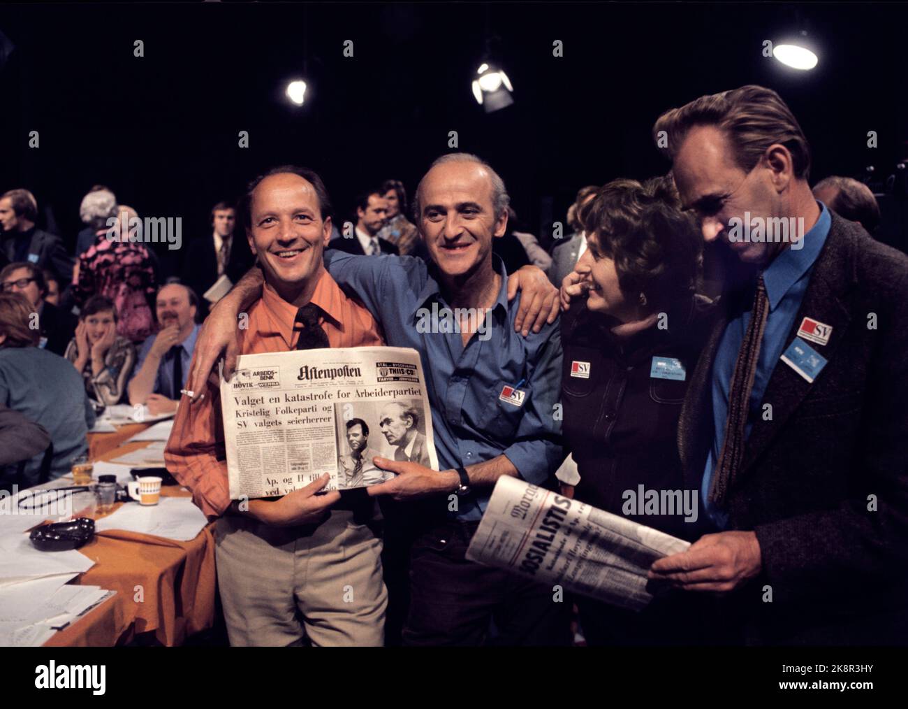 Oslo parliamentary elections 1973, election night in the SV camp. (No ...