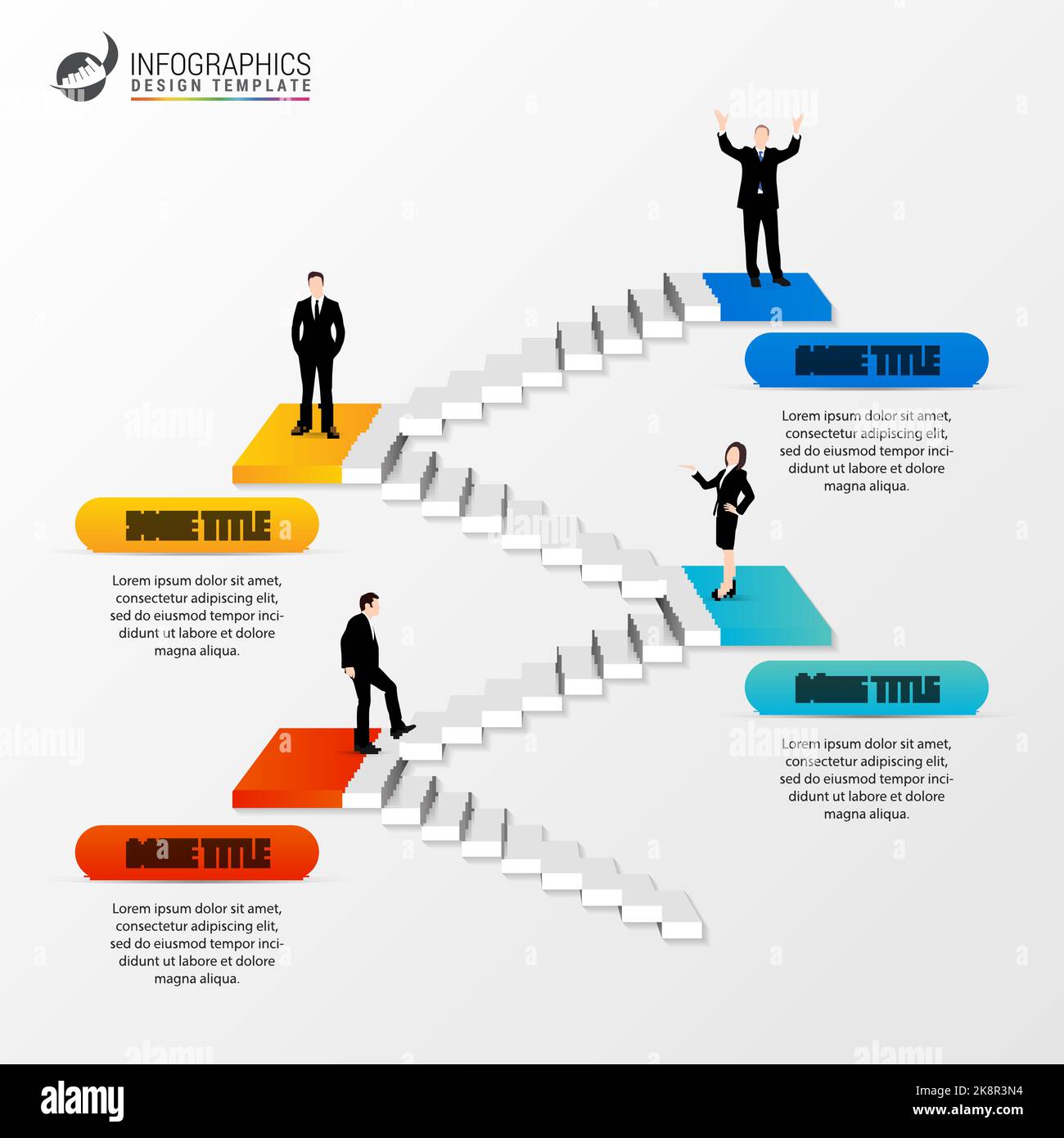 Staircase. 3d infographic design template. Business concept. Vector ...