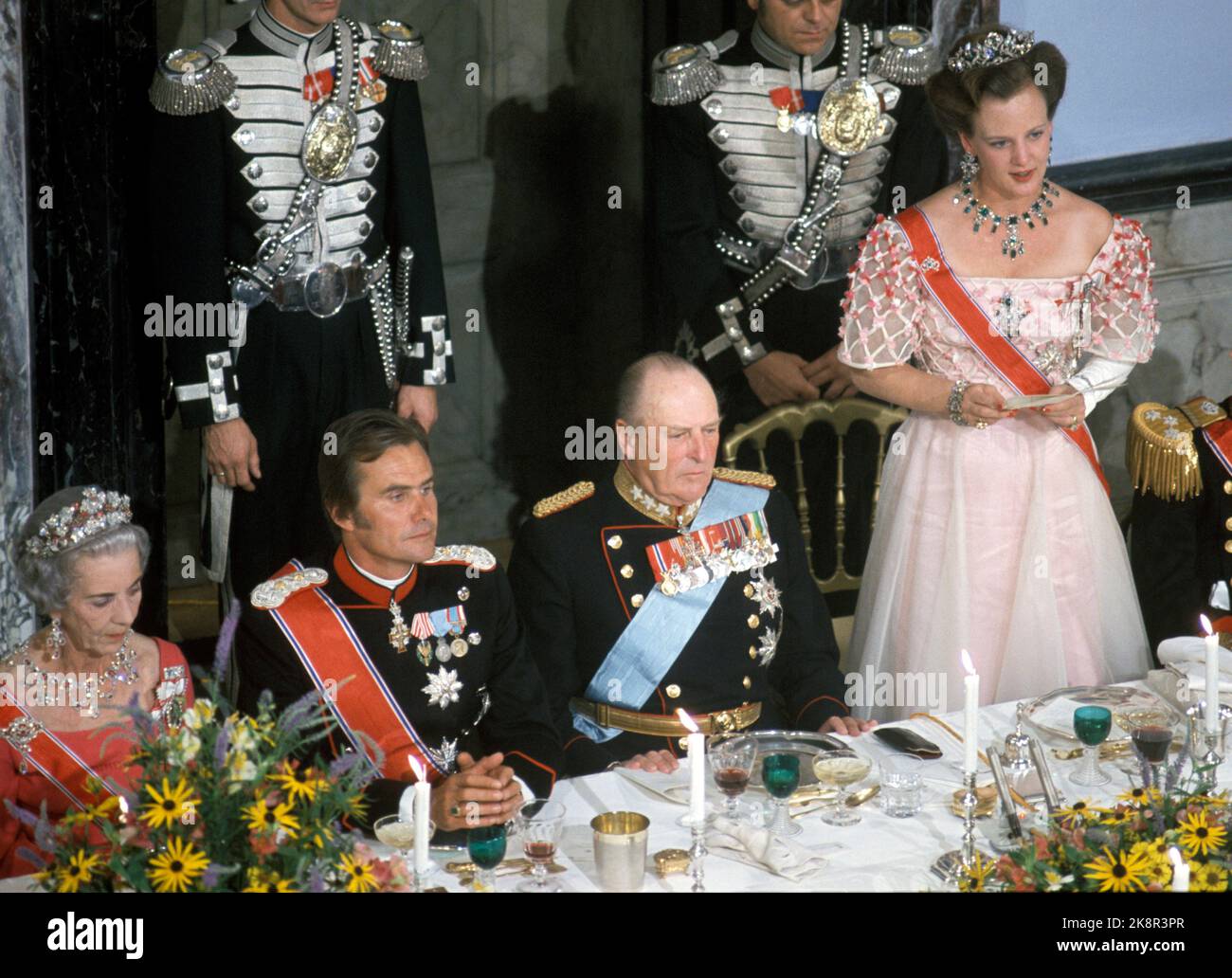 Copenhagen, Denmark September 1974: King Olav on an official visit to ...