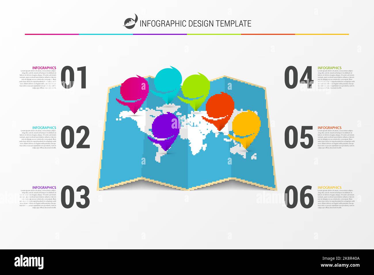 World map concept. Infographic design template. Vector illustration ...