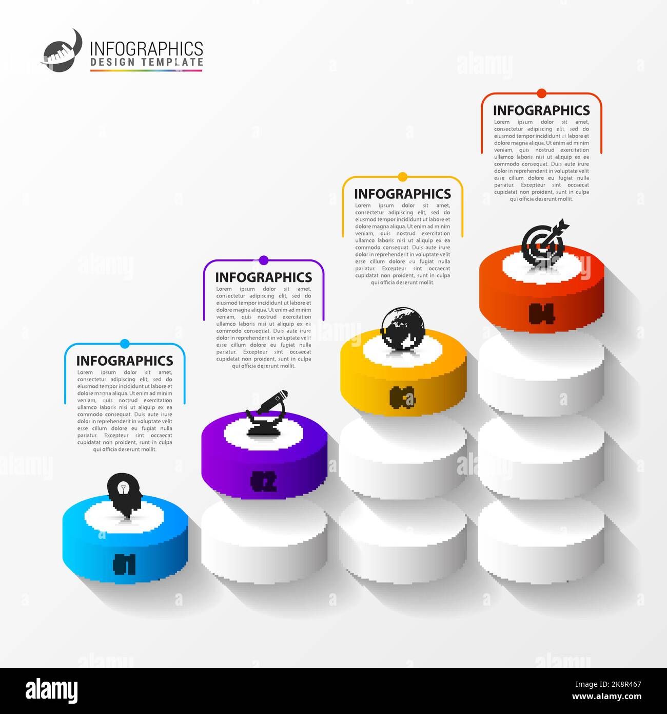 Abstract 3d stairs. infographic or timeline template. Vector ...