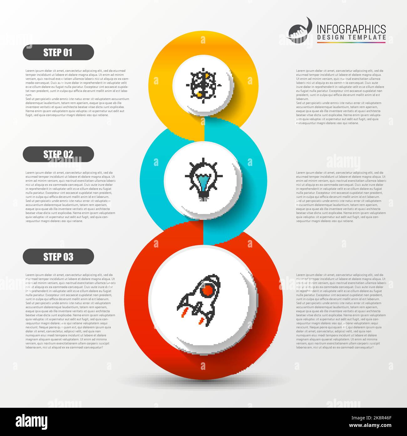 Three steps. Infographic design template. Business concept. Vector ...