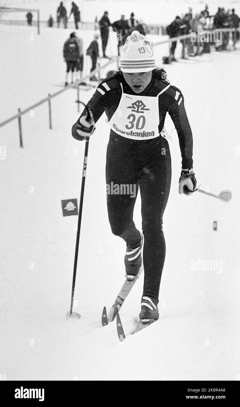 Eidsvoll 19 February 1981. Norwegian Championship 5 km ladies. Here No ...
