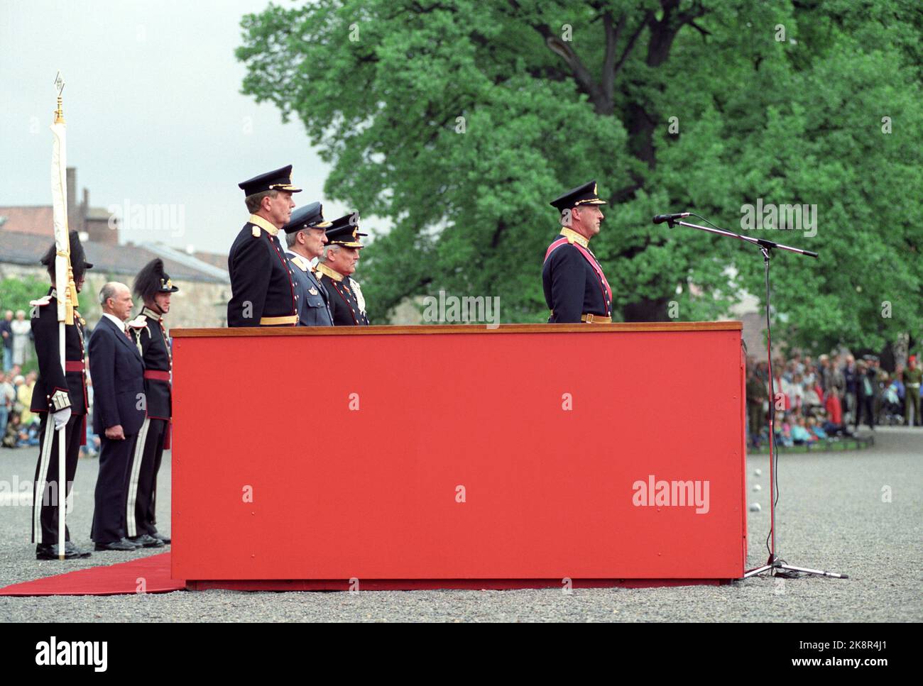 Oslo 19910613 - King Harald V inspected for the first time as King H.M ...