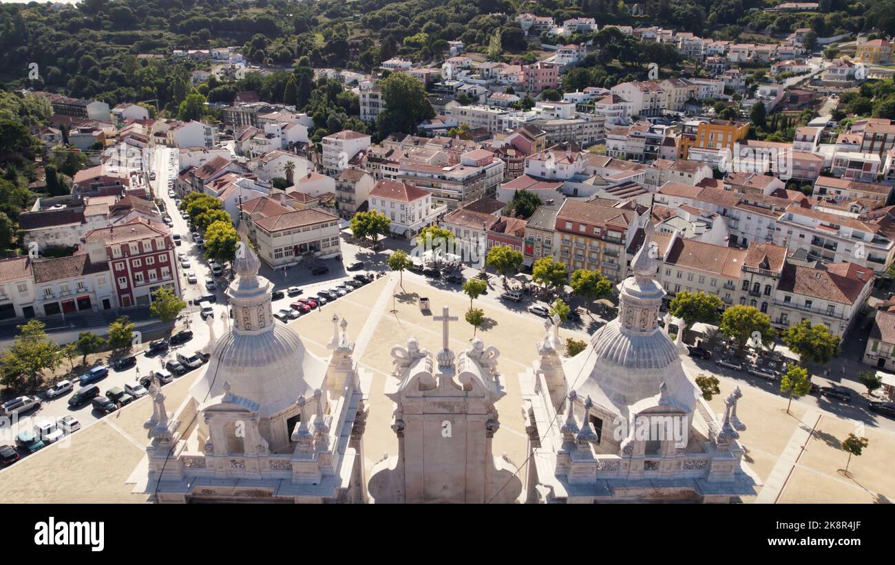 A bird's eye view of the Monastery of Santa Maria de Alcobaza, Portugal ...