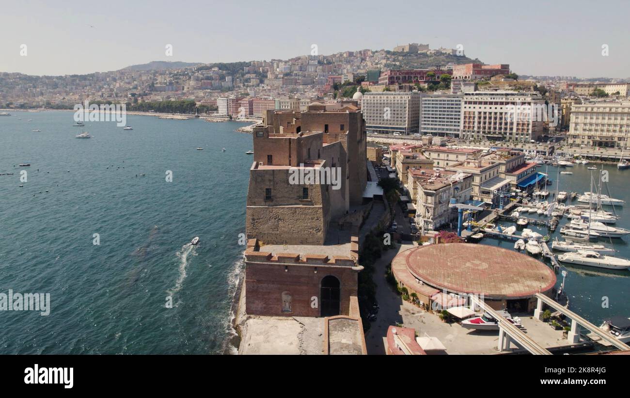 A bird's eye view of the Ovo Castle against the Tyrrhenian Sea in ...