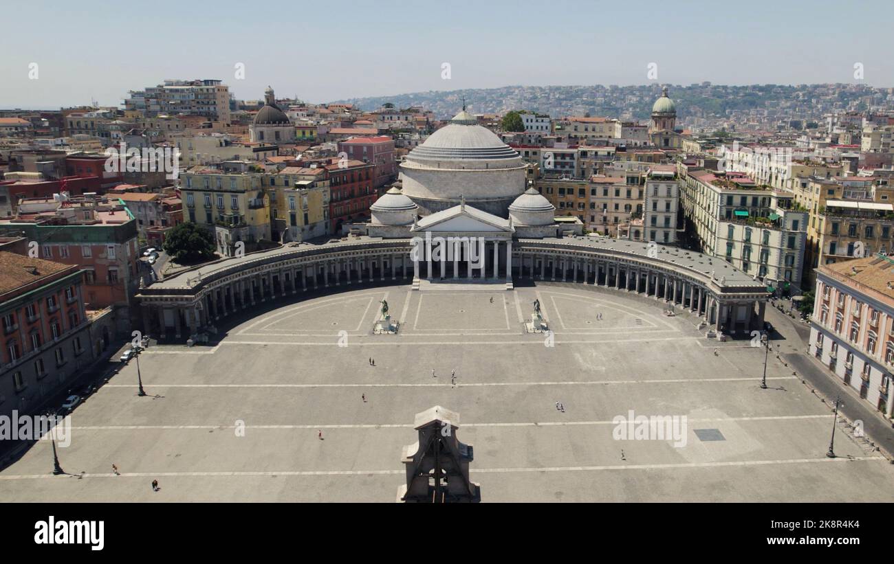 A bird's eye view of Piazza del Plebiscito in Naples, Italy Stock Photo ...