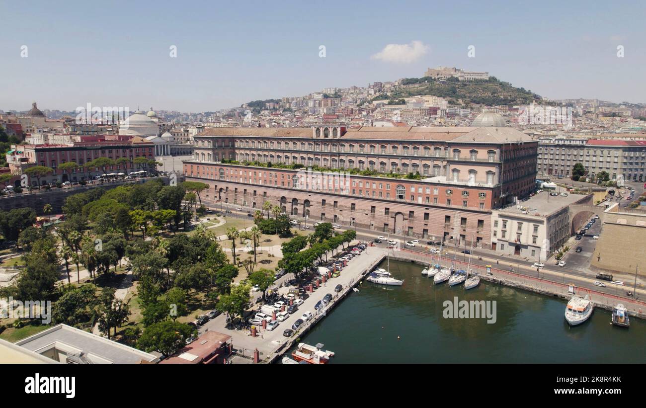 A bird's eye view of the Royal Palace in Naples, Italy Stock Photo - Alamy